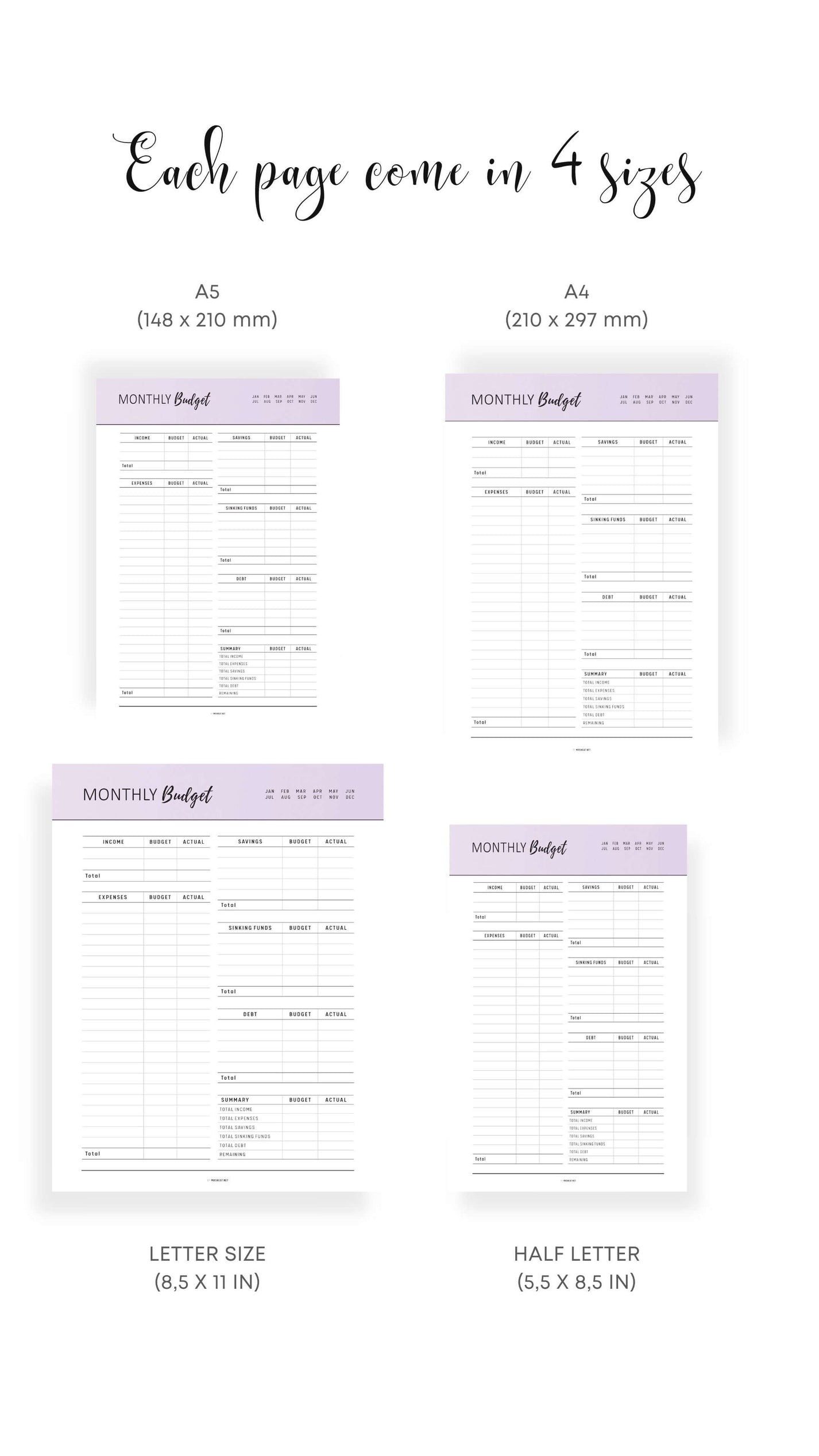 Monthly Budget Tracker Template – mrsneat