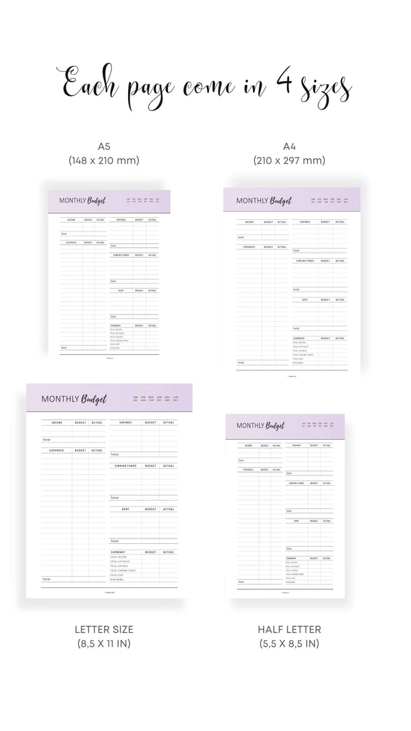 Monthly Budget Tracker Template - M312 – mrsneat