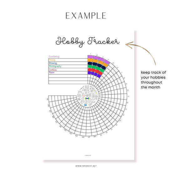 Daily Hobby Tracker Printable Page - M548 – mrsneat