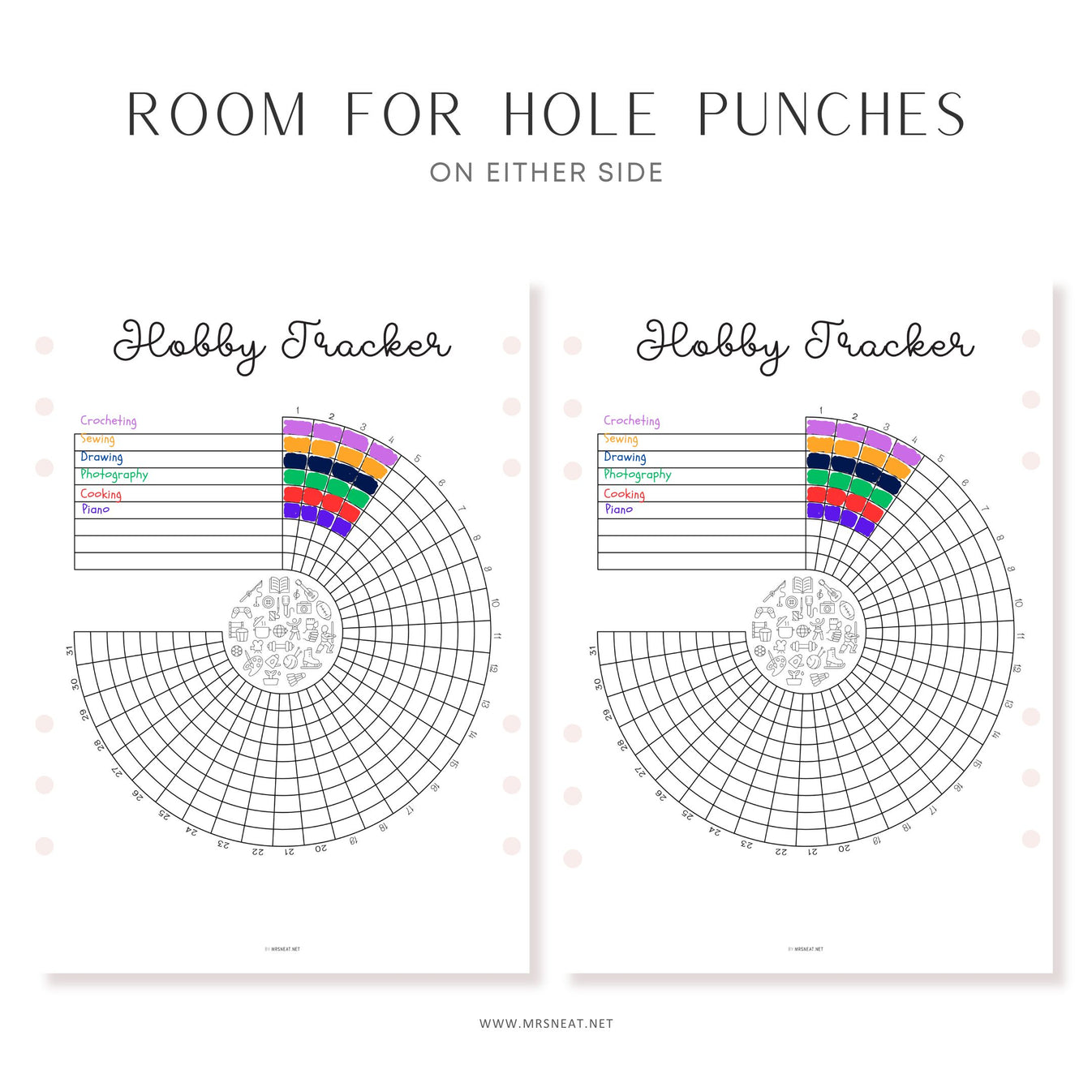 Daily Hobby Tracker Printable Page - M548 – mrsneat