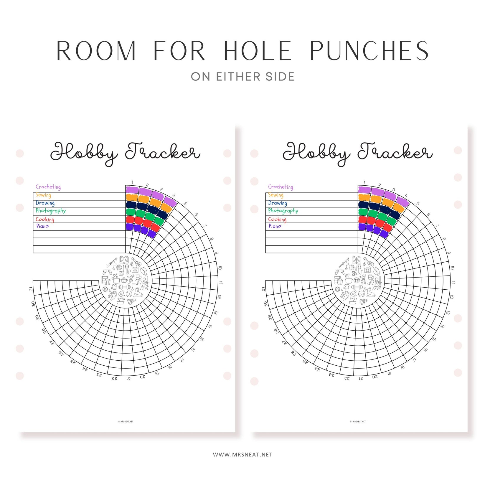 Daily Hobby Tracker Printable Page - M548 – mrsneat