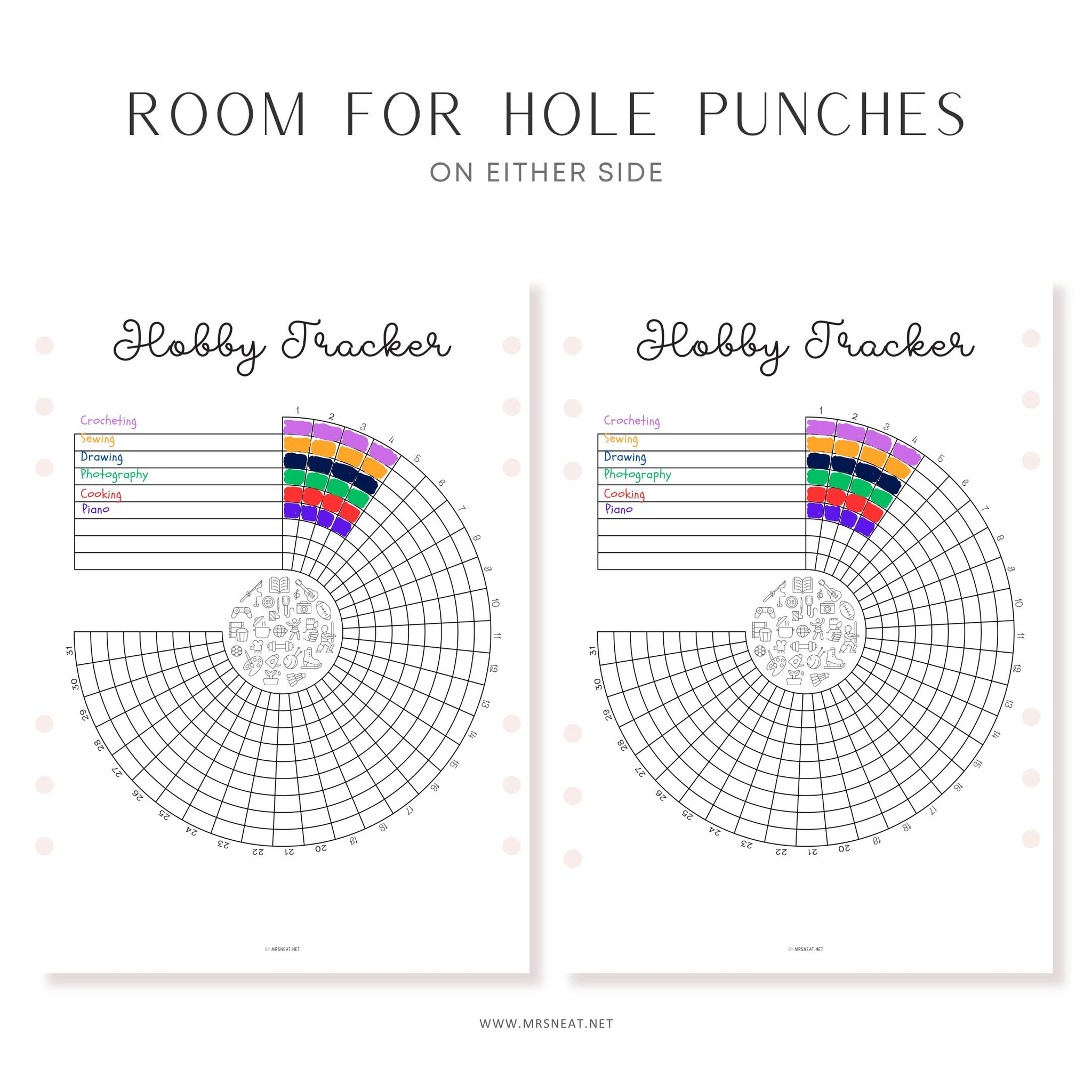 Daily Hobby Tracker Printable Page - M548 – mrsneat