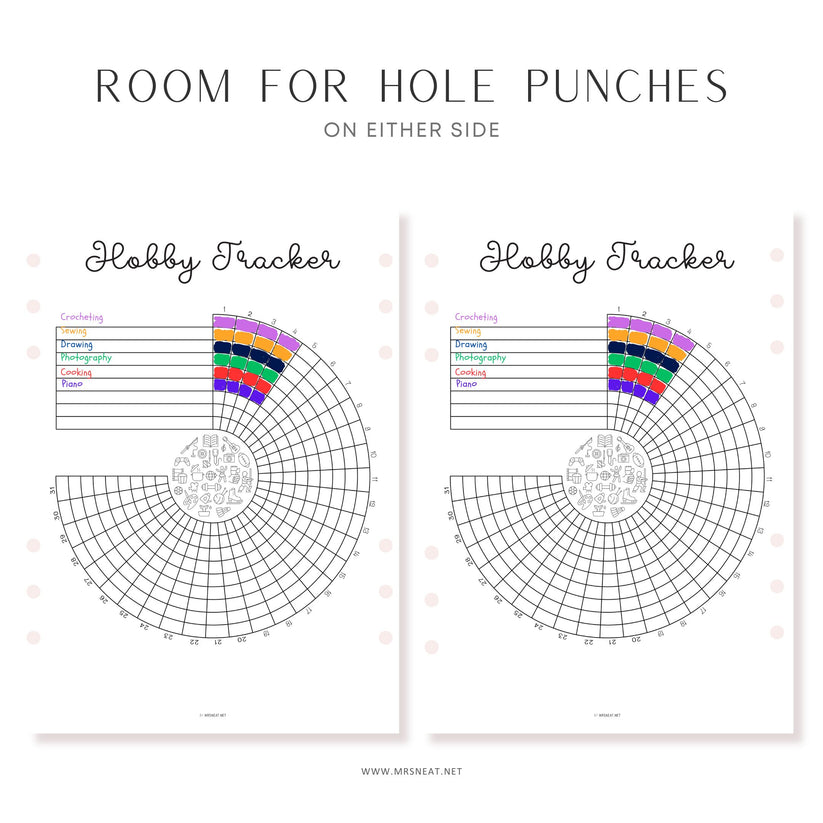 Daily Hobby Tracker Printable Page - M548 – mrsneat