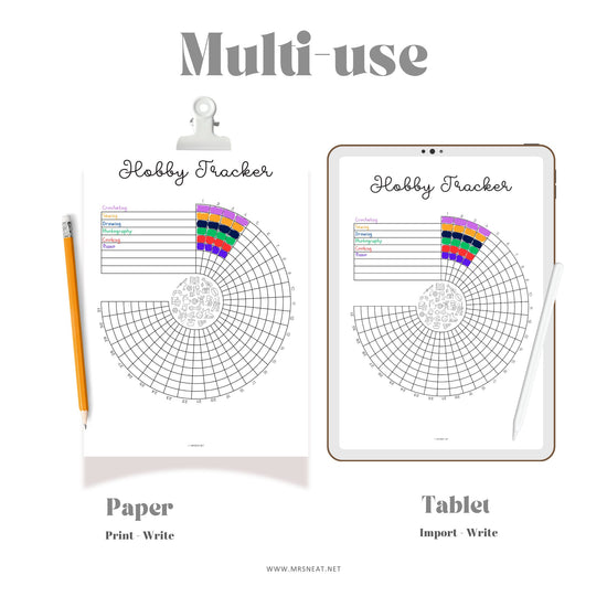 Daily Hobby Tracker Printable Page - M548 – mrsneat
