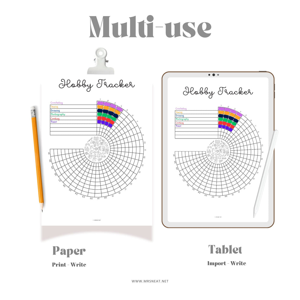 Daily Hobby Tracker Printable Page - M548 – mrsneat