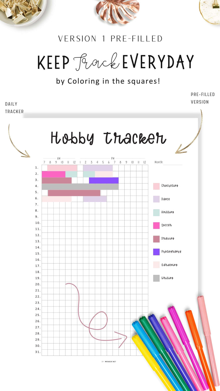 Monthly Hobby Tracker Template – mrsneat