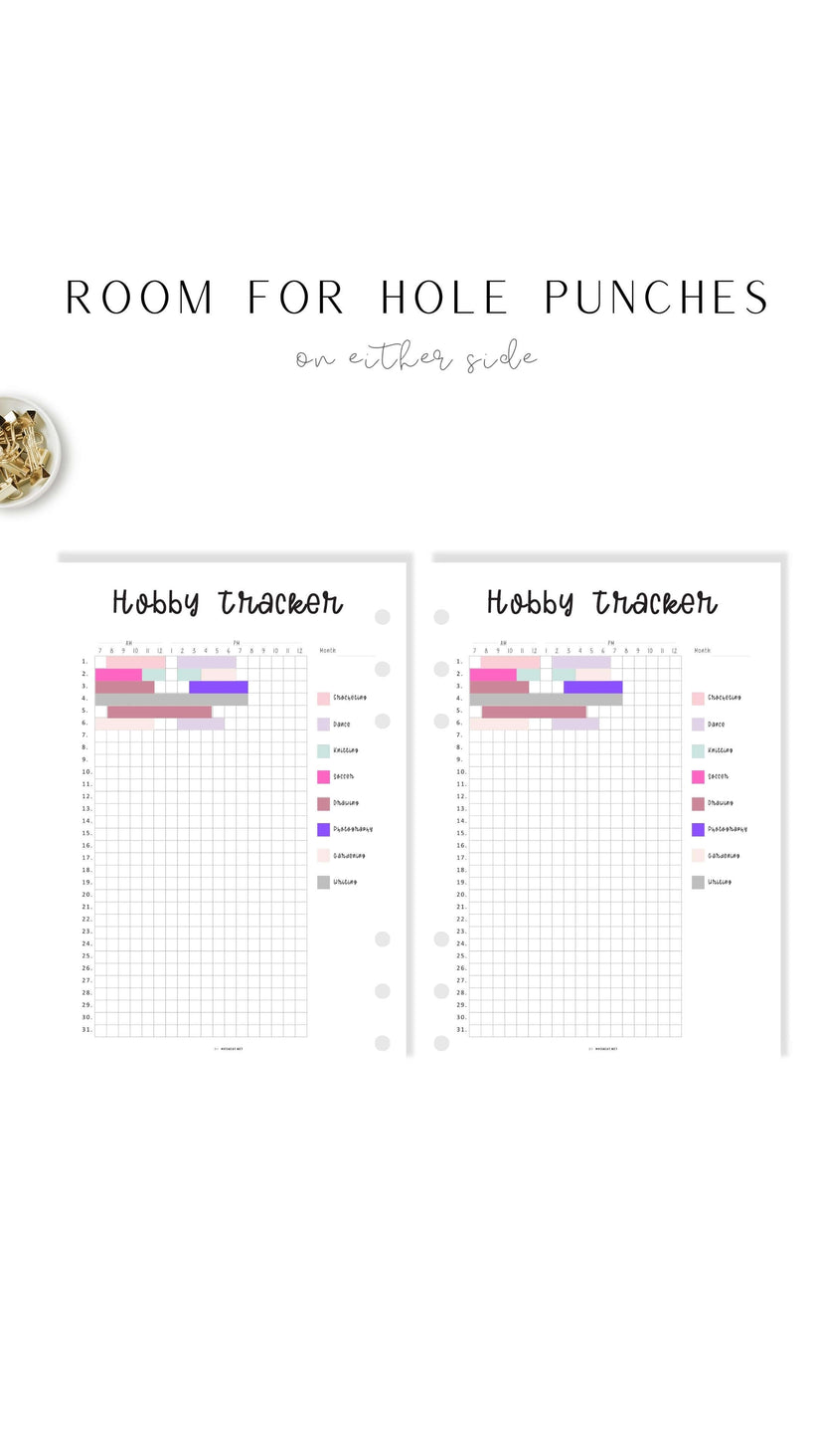 Monthly Hobby Tracker Template – mrsneat
