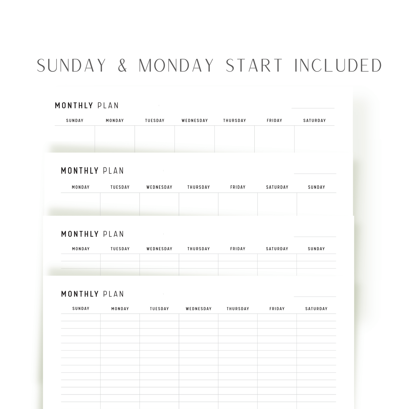 Landscape Monthly Planner Template - M211 – mrsneat