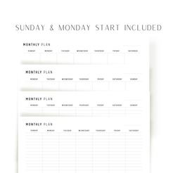 Landscape Monthly Planner Template - M211 – mrsneat