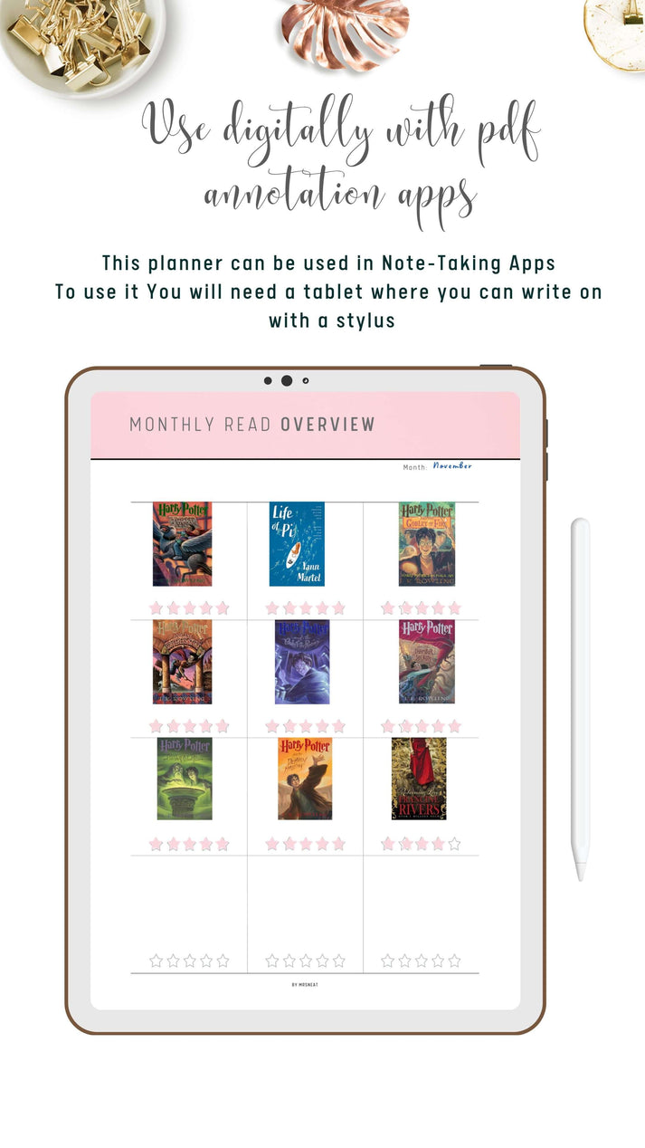 Monthly Reading Overview Template Printable PDF – mrsneat