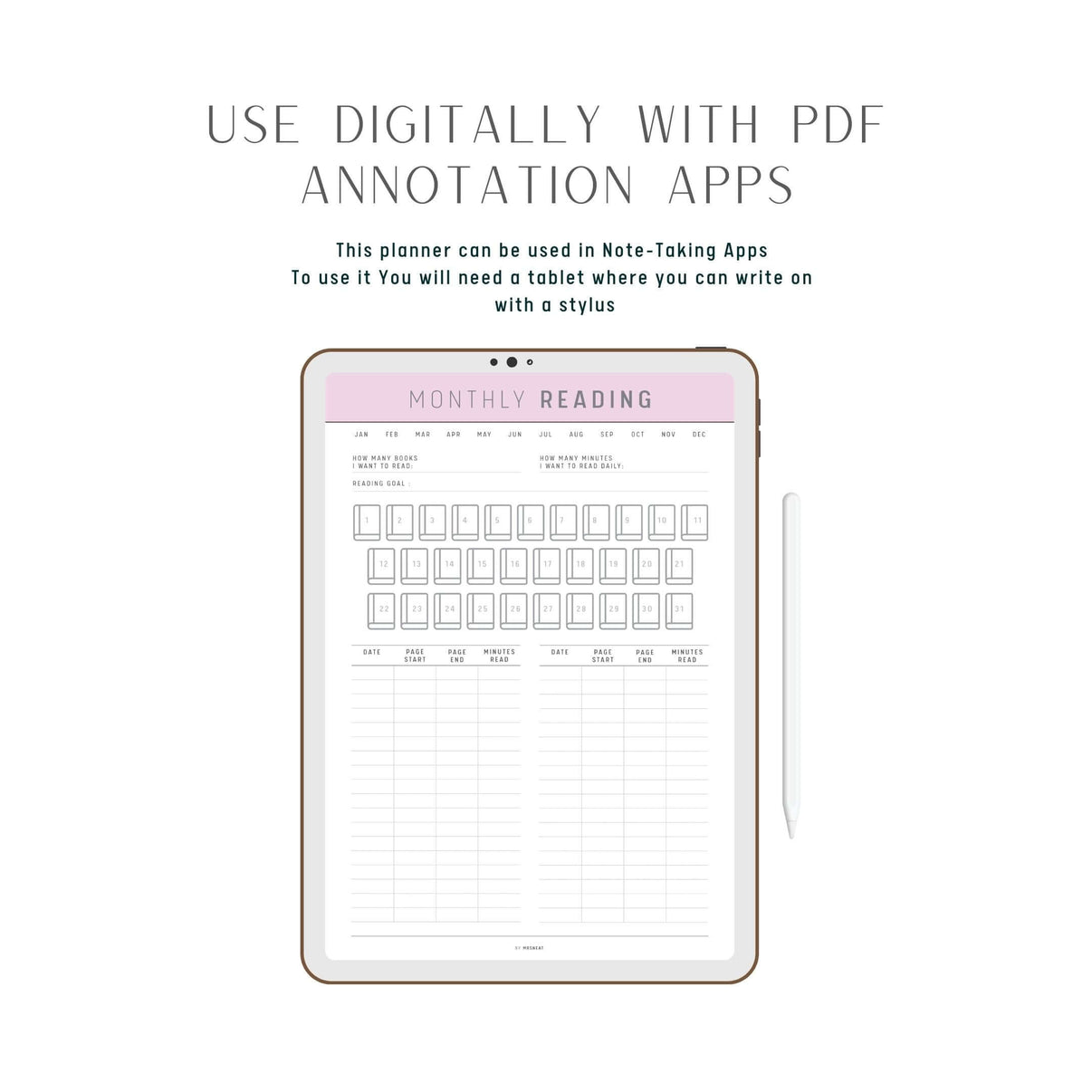 Monthly Reading Tracker Template Printable – mrsneat
