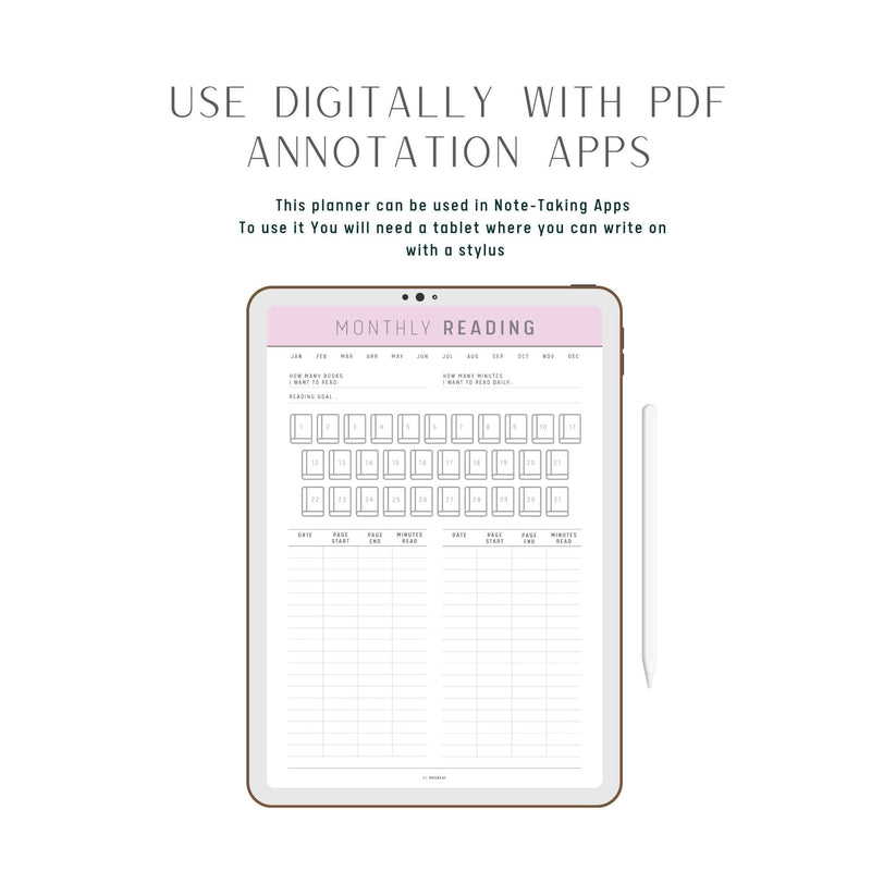 Monthly Reading Tracker Template Printable – mrsneat