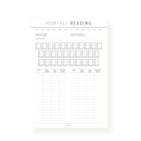 Monthly Reading Tracker Template Printable – mrsneat