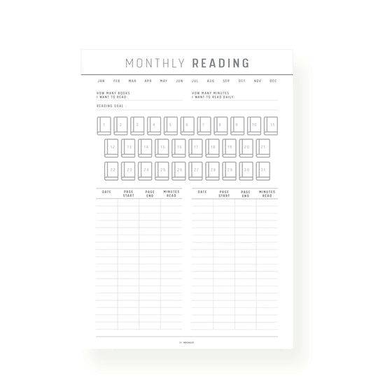 Monthly Reading Tracker Template Printable – mrsneat