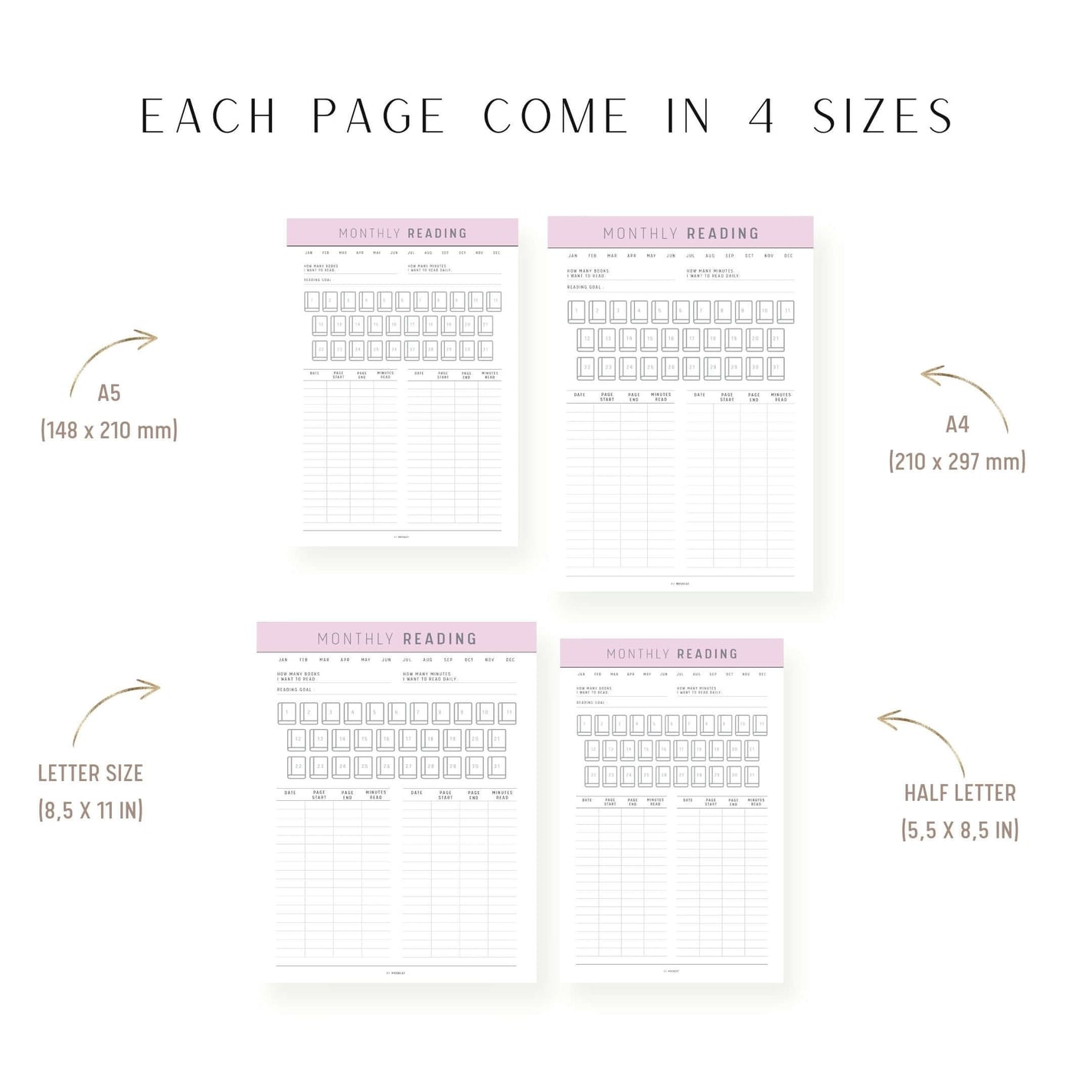 Monthly Reading Tracker Template Printable – mrsneat