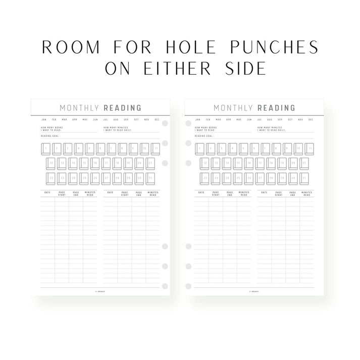 Monthly Reading Tracker Template Printable – mrsneat