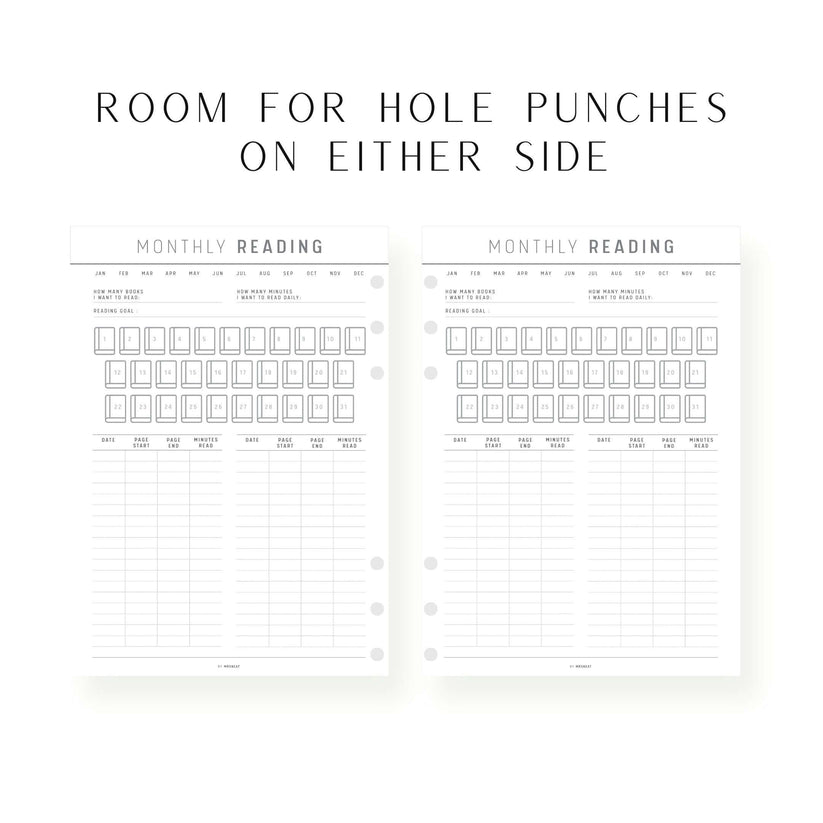 Monthly Reading Tracker Template PRINTABLE - M224 – mrsneat