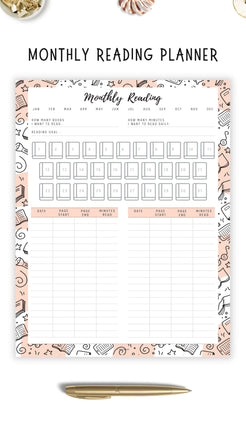 Monthly Reading Tracker Template Printable – mrsneat