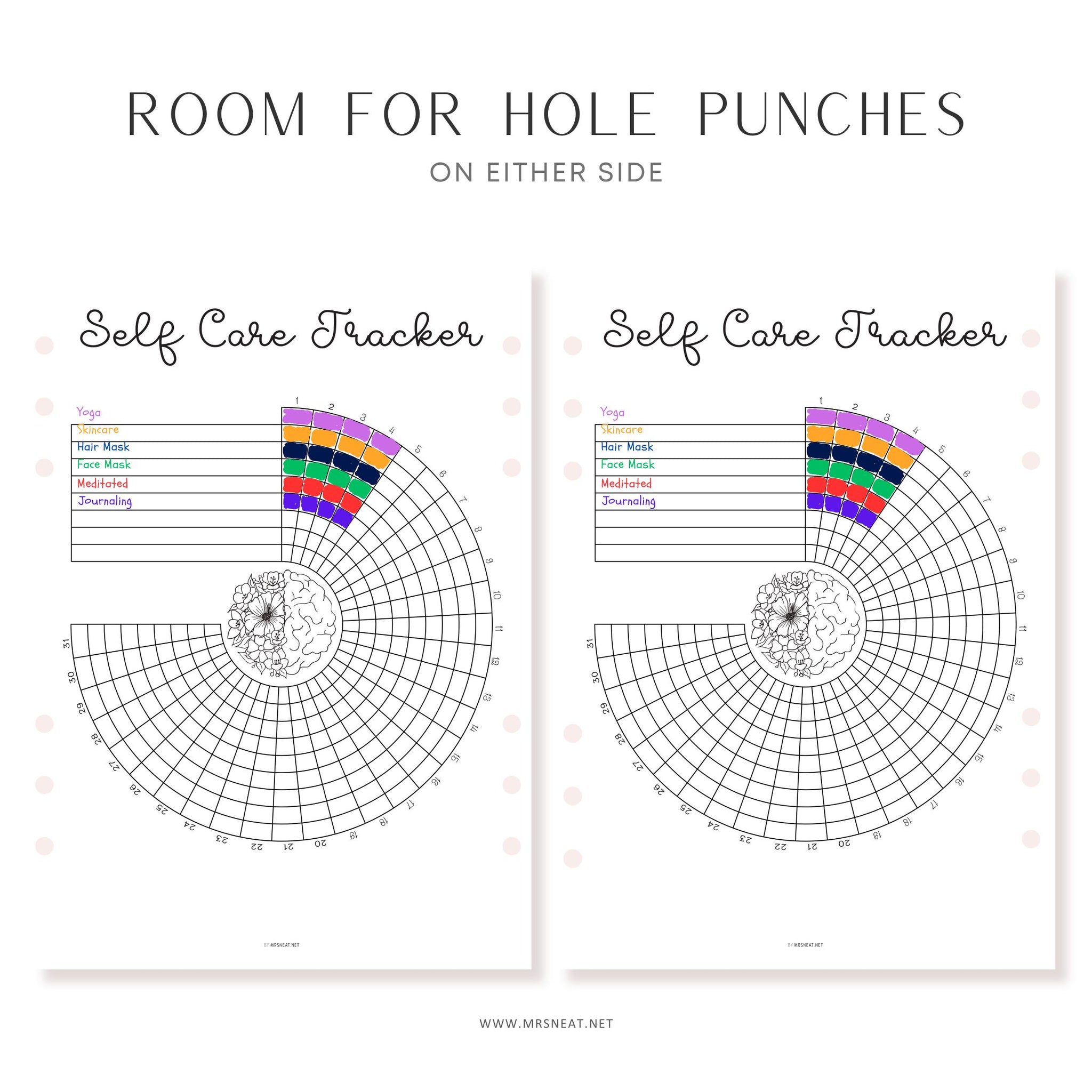 Self Care Tracker Wheel Printable - M547 – mrsneat