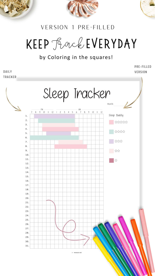 Printable Sleep Quality Journal - M356 – mrsneat