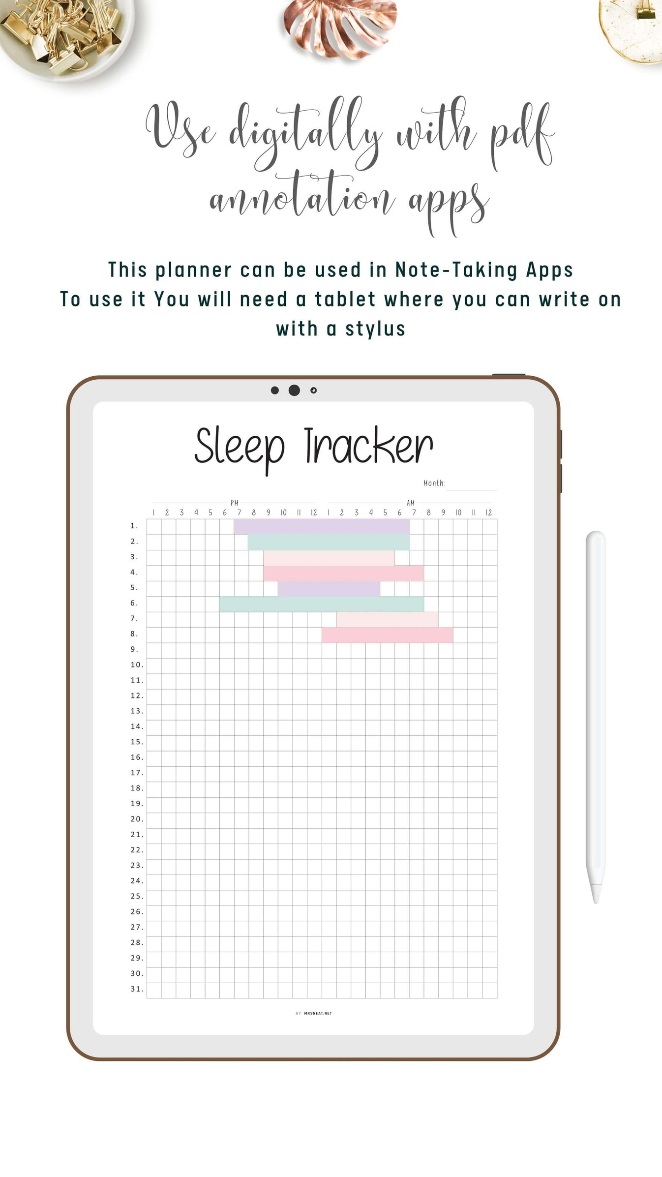 Printable Sleep Tracker – mrsneat