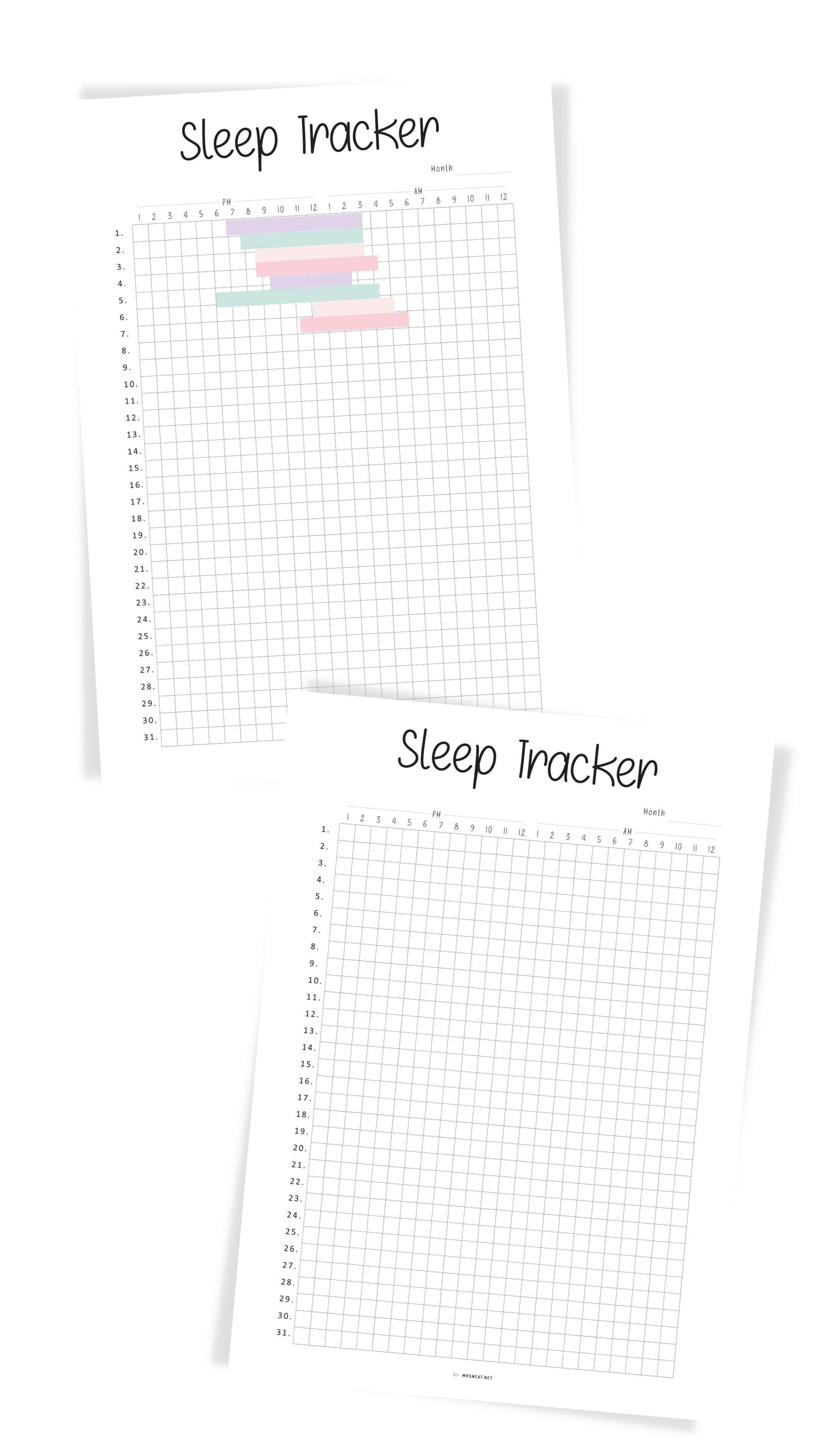 Printable Sleep Tracker – mrsneat