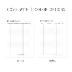 Monthly Spending Tracker Printable - M438 – mrsneat