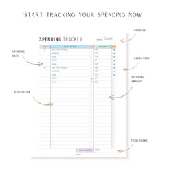 Monthly Spending Tracker Printable - M438 – mrsneat