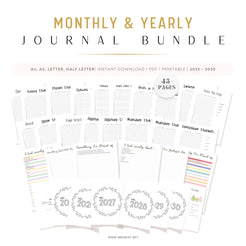 Monthly and Yearly Journal Bundle - M551 – mrsneat