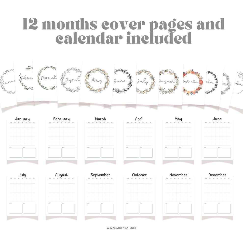Monthly and Yearly Journal Bundle - M551 – mrsneat