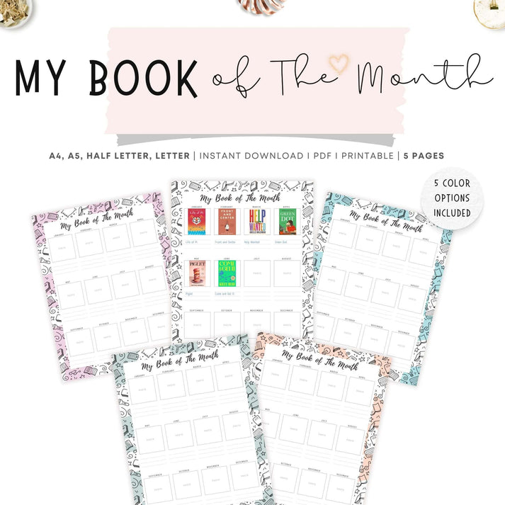 My Book of The Month Template Printable - M430 – mrsneat