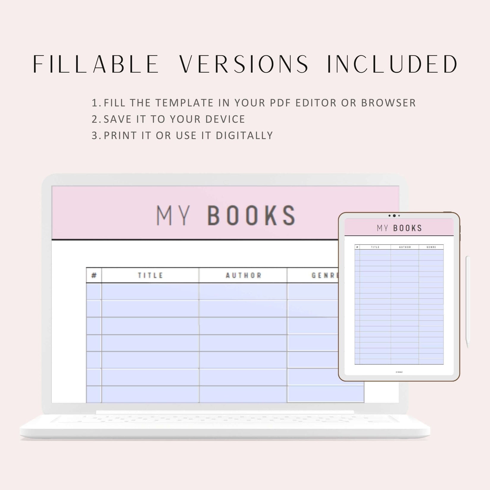 My Books List Template Printable – mrsneat