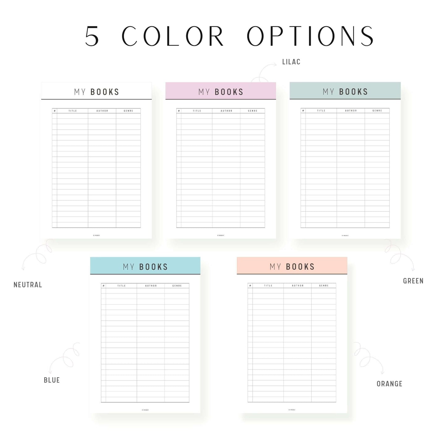 My Books List Template Printable – mrsneat