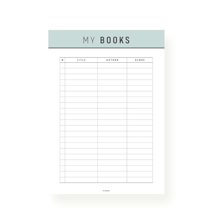 My Books List Template Printable - M220 – mrsneat