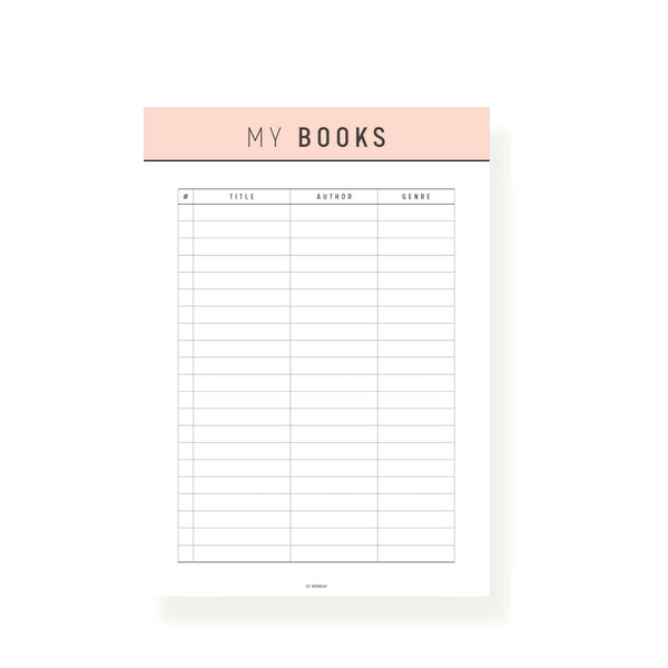 My Books List Template Printable - M220 – mrsneat