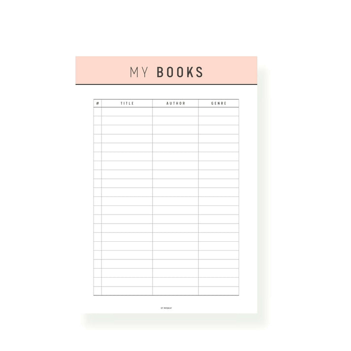My Books List Template Printable - M220 – mrsneat