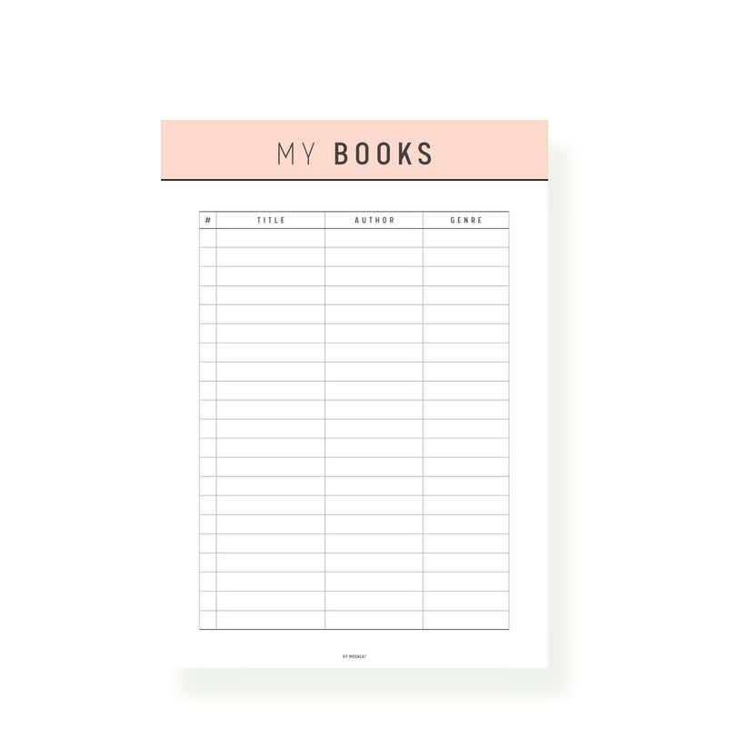 My Books List Template Printable - M220 – mrsneat