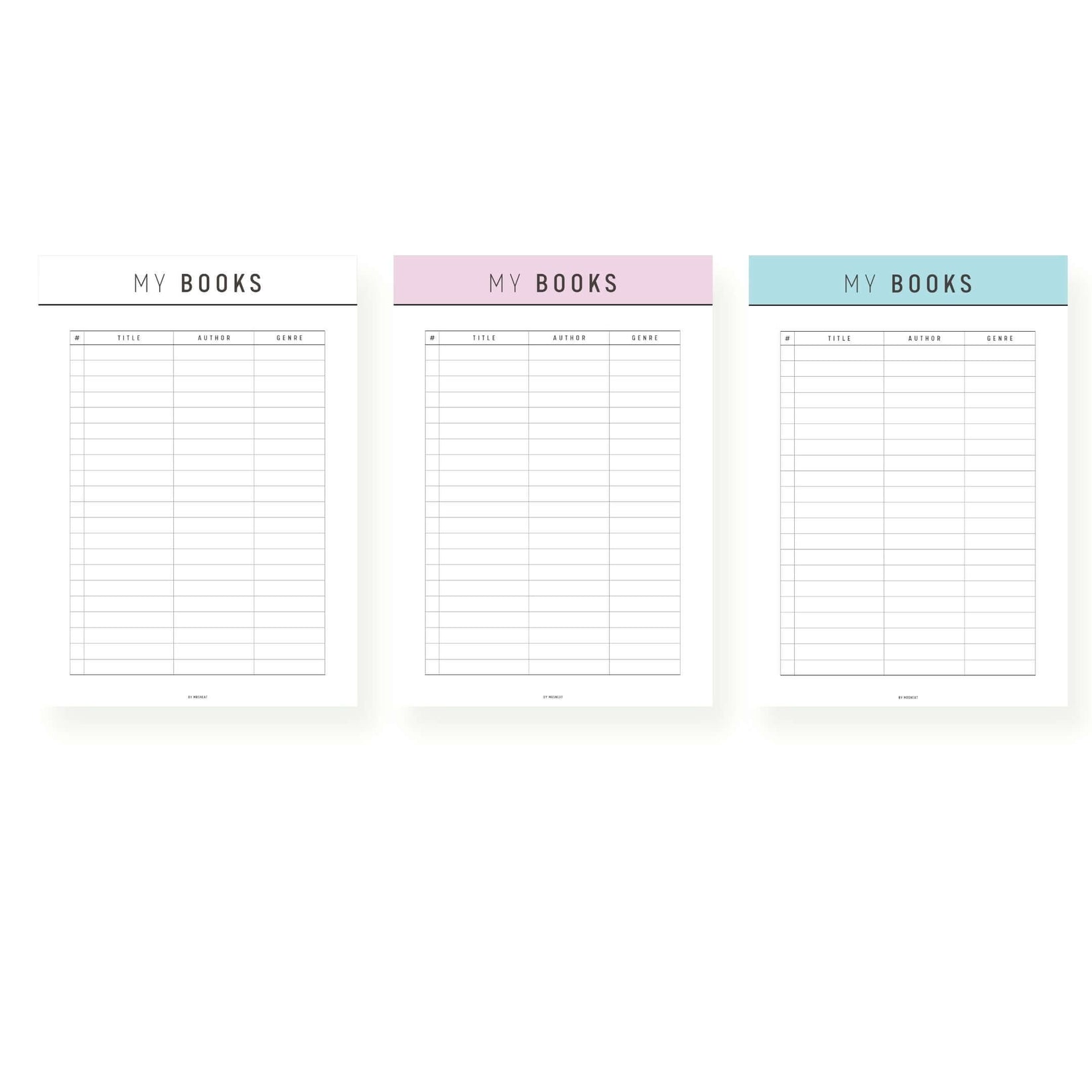 My Books List Template Printable - M220 – mrsneat