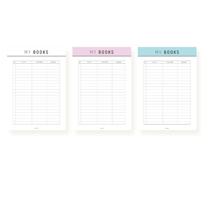 My Books List Template Printable - M220 – mrsneat
