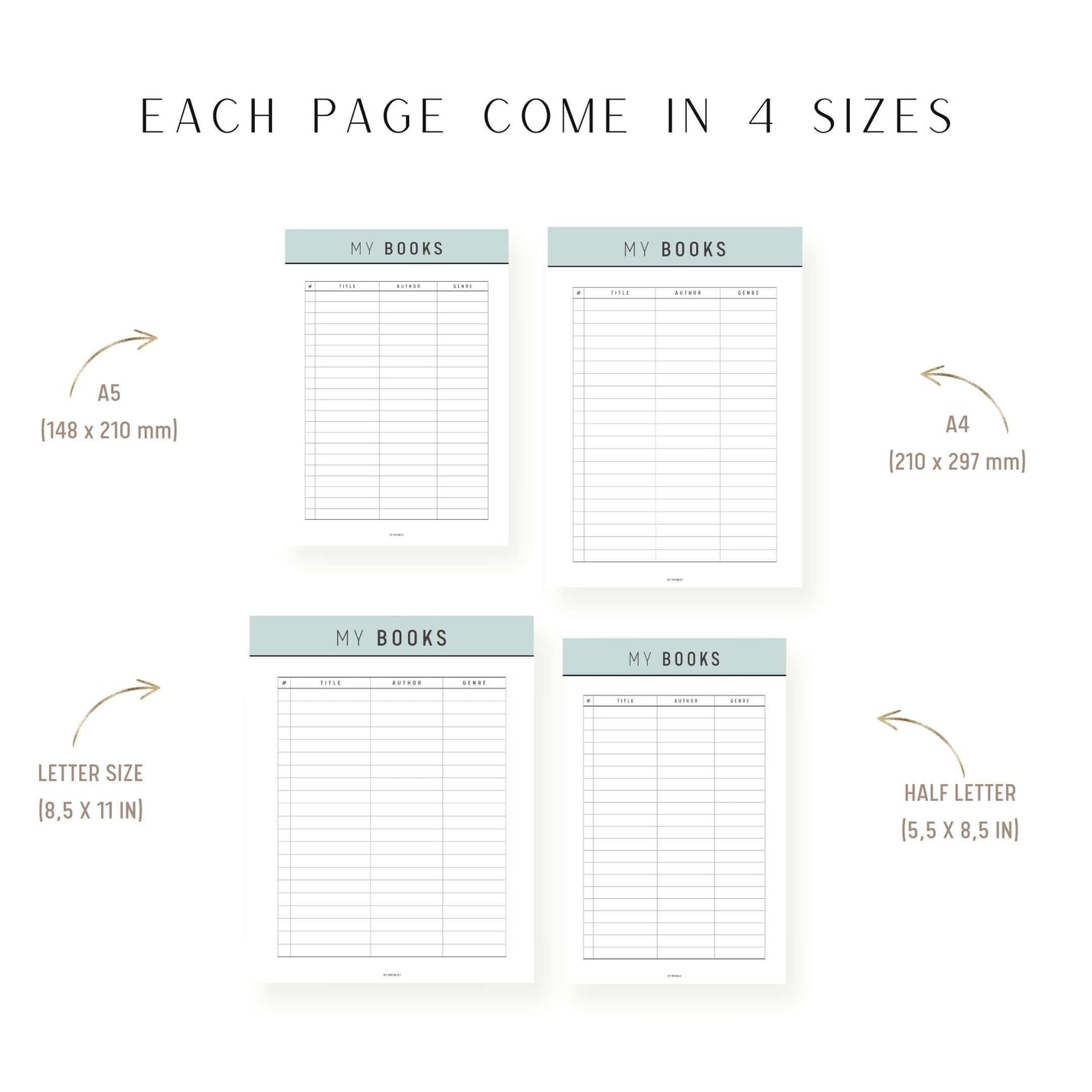 My Books List Template Printable - M220 – mrsneat