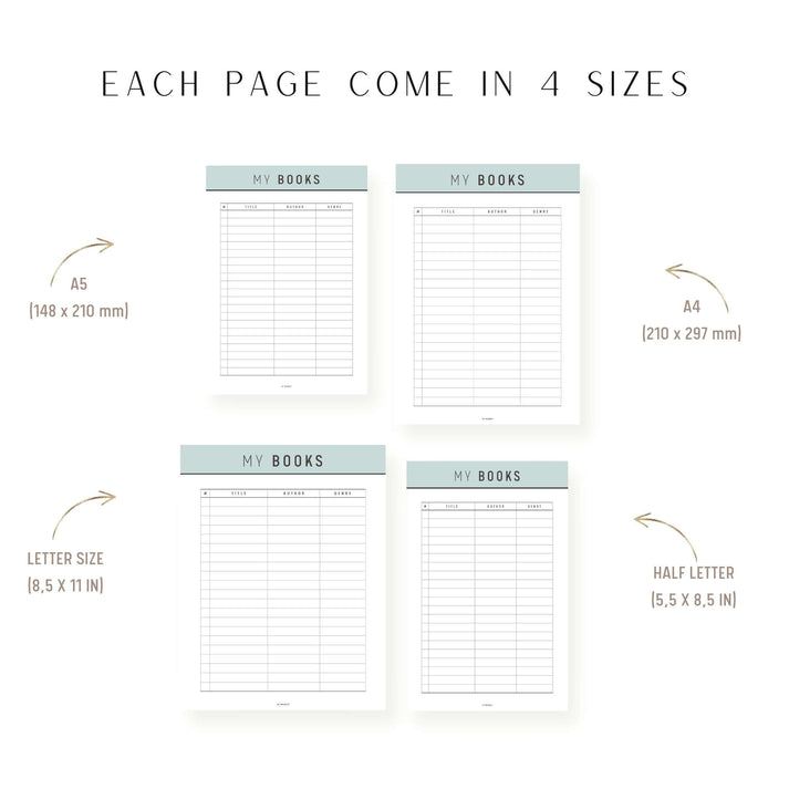 My Books List Template Printable - M220 – mrsneat