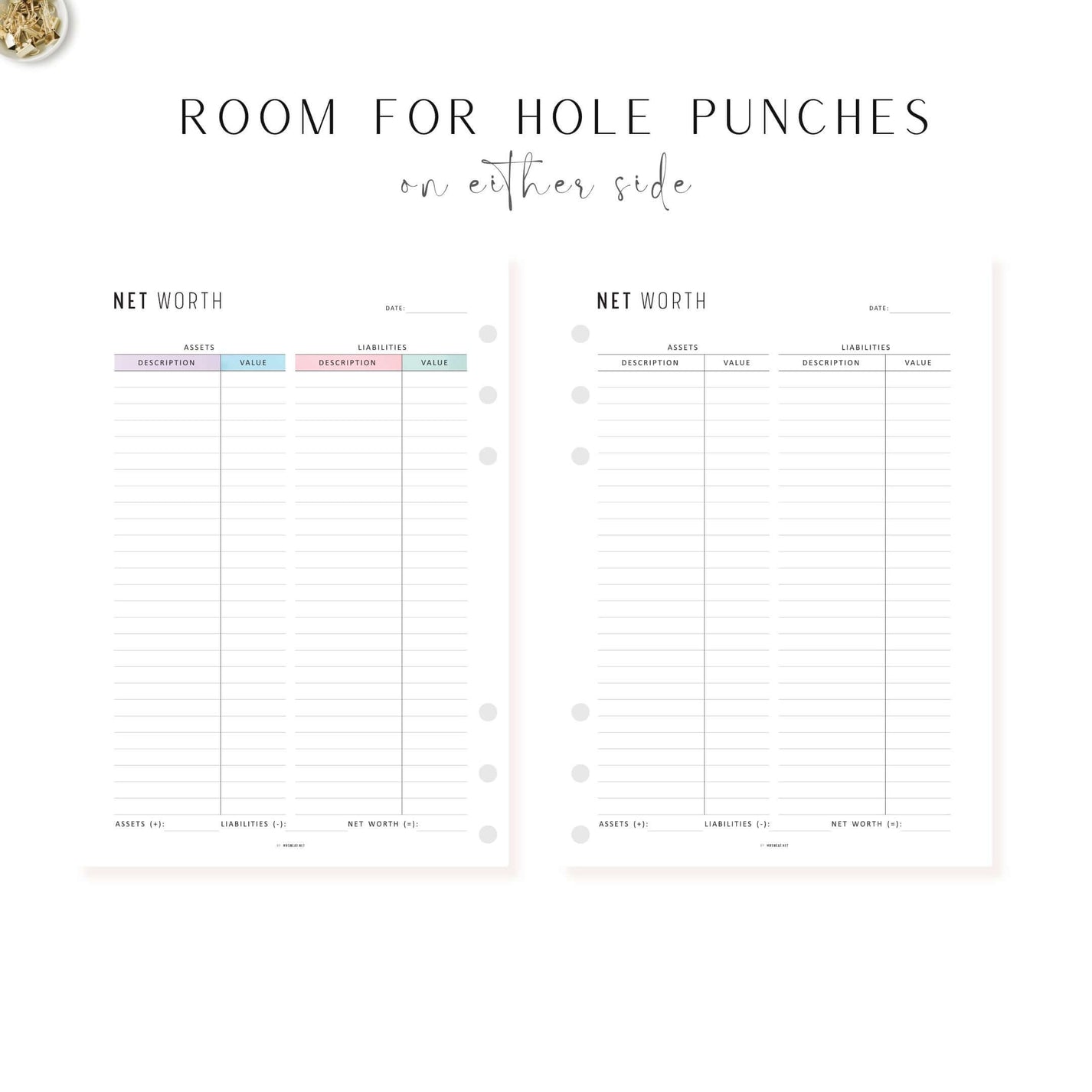 Net Worth Calculator Sheet - M441 – mrsneat