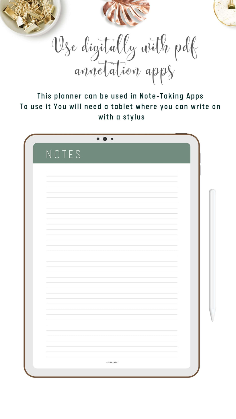 Printable Notes Page Template – mrsneat