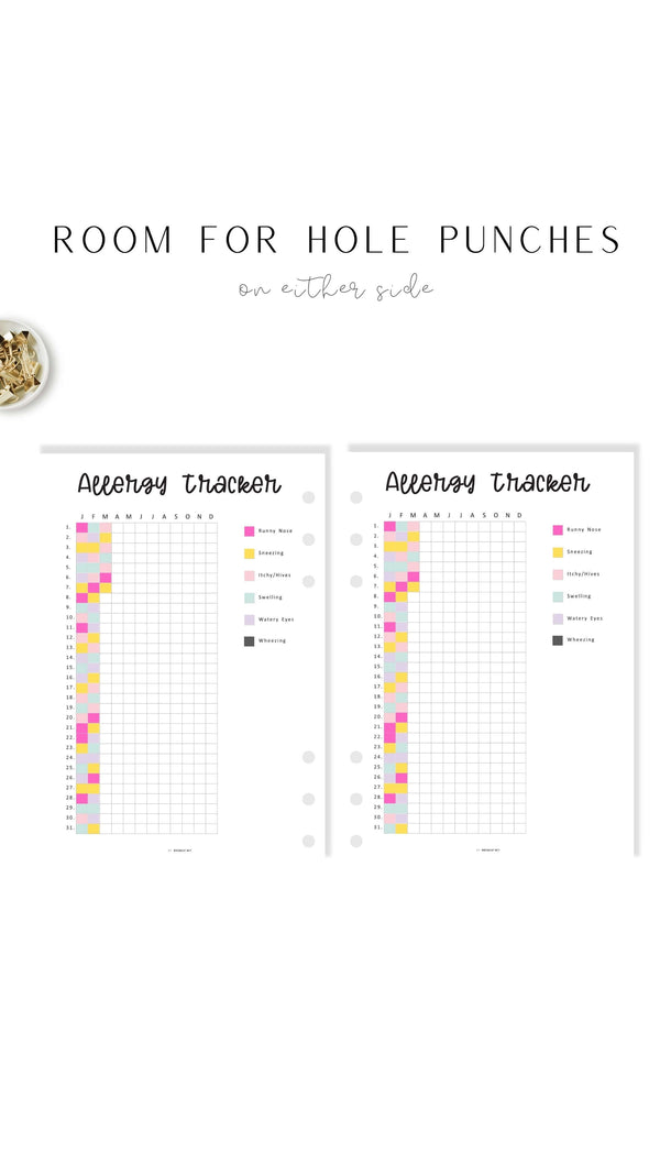 Allergy Tracker Template Printable – mrsneat