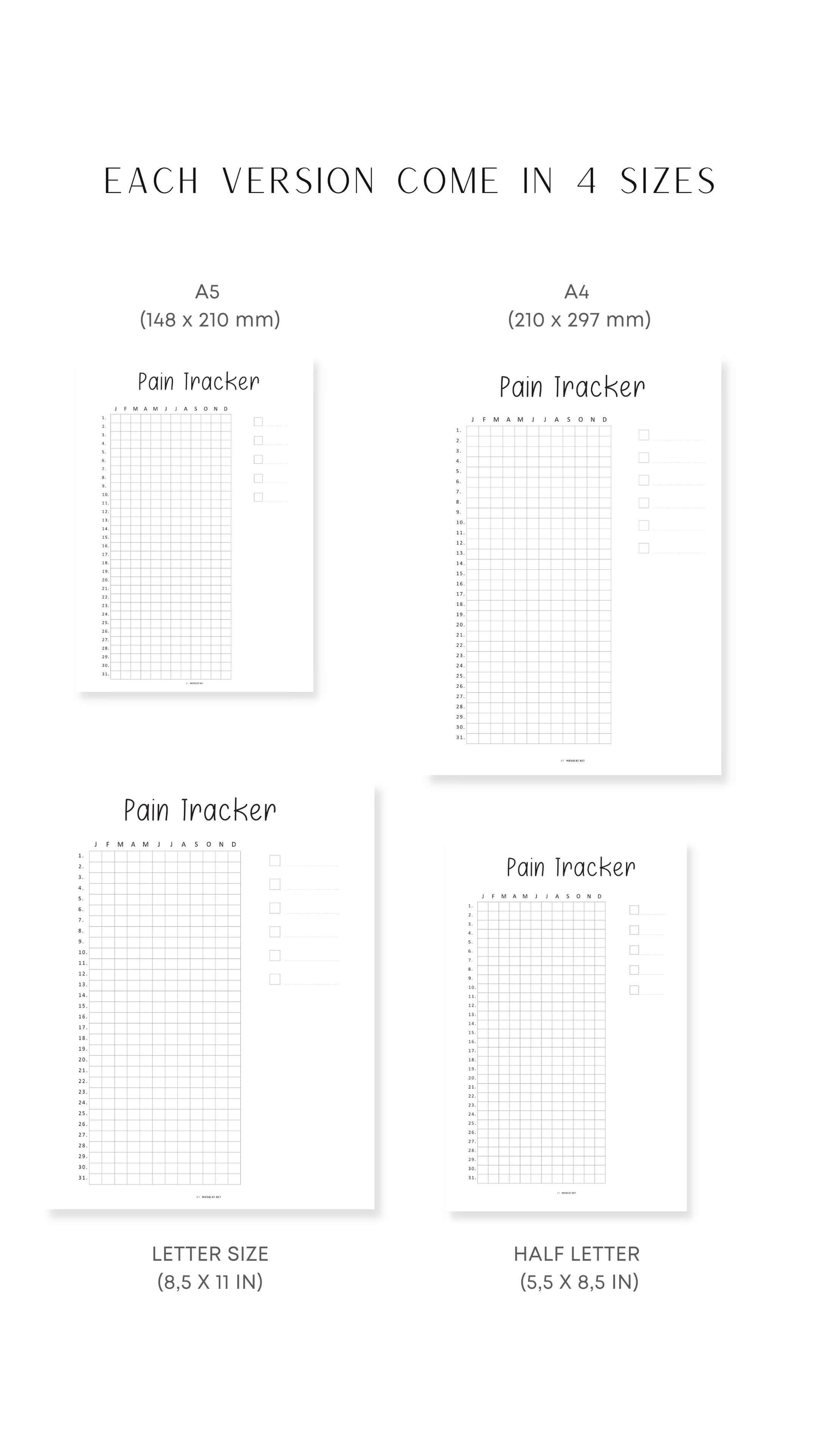 Pain Tracker Template Printable – mrsneat