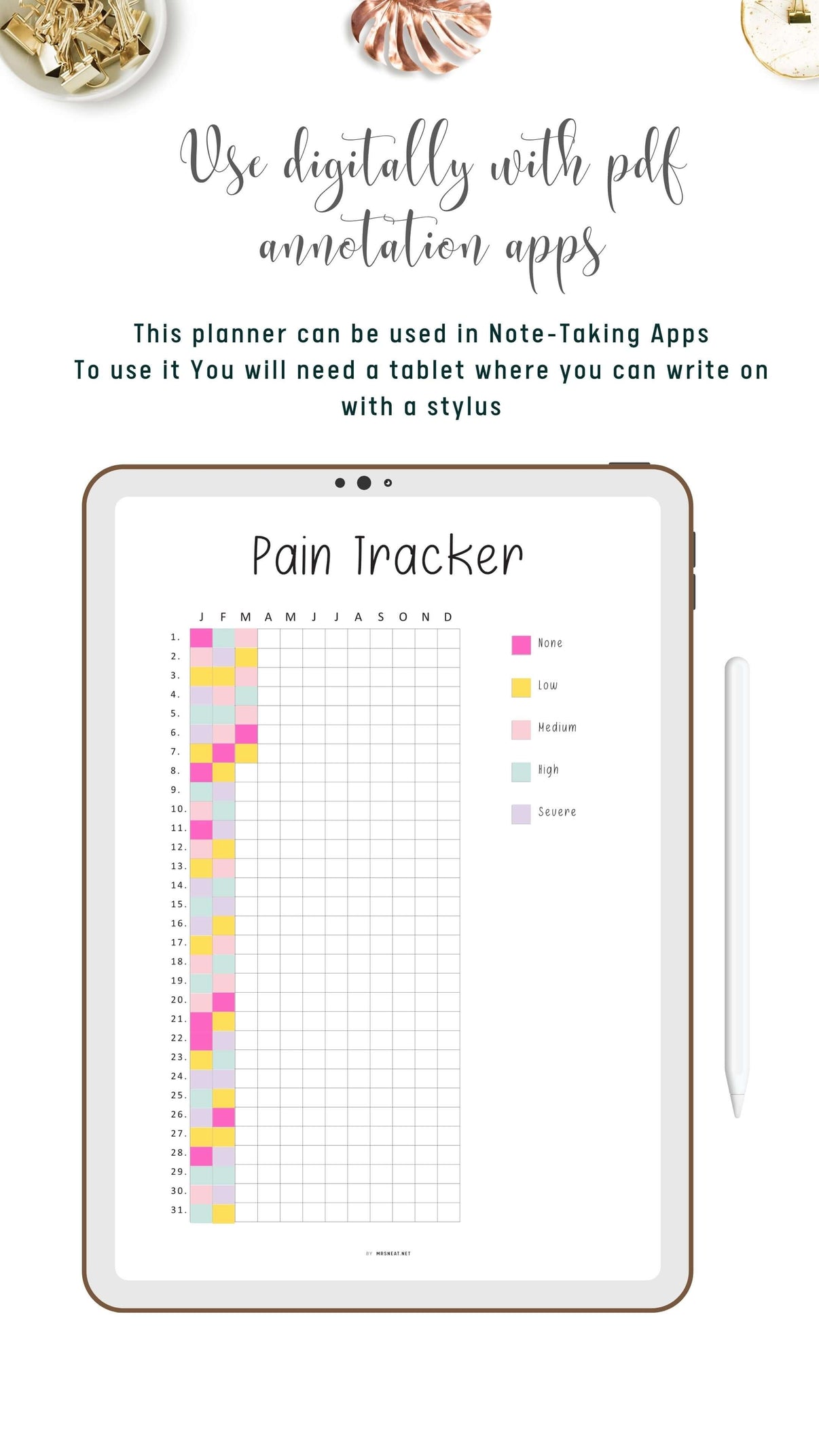 Pain Tracker Template Printable – mrsneat
