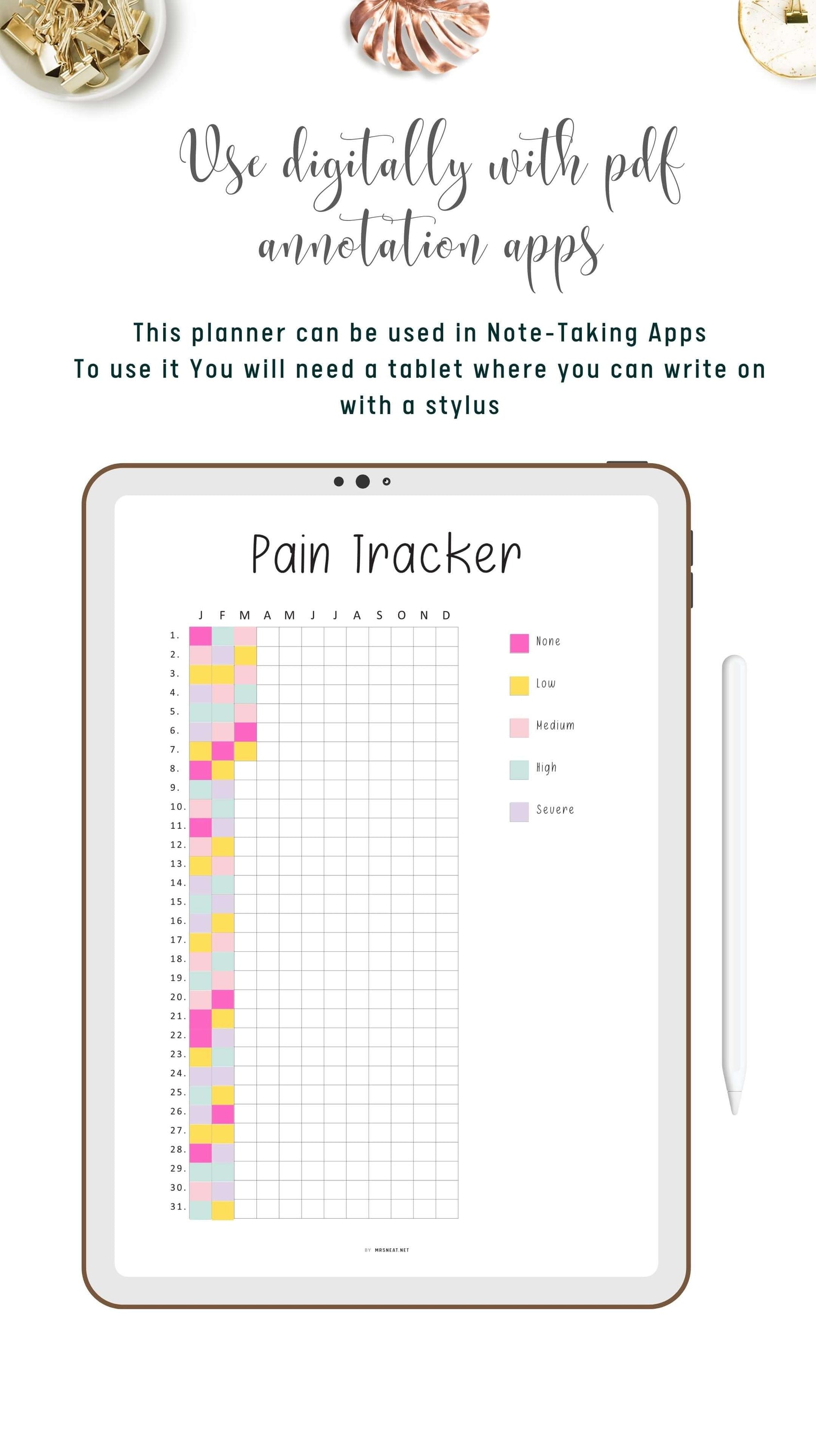 Pain Tracker Template Printable – mrsneat