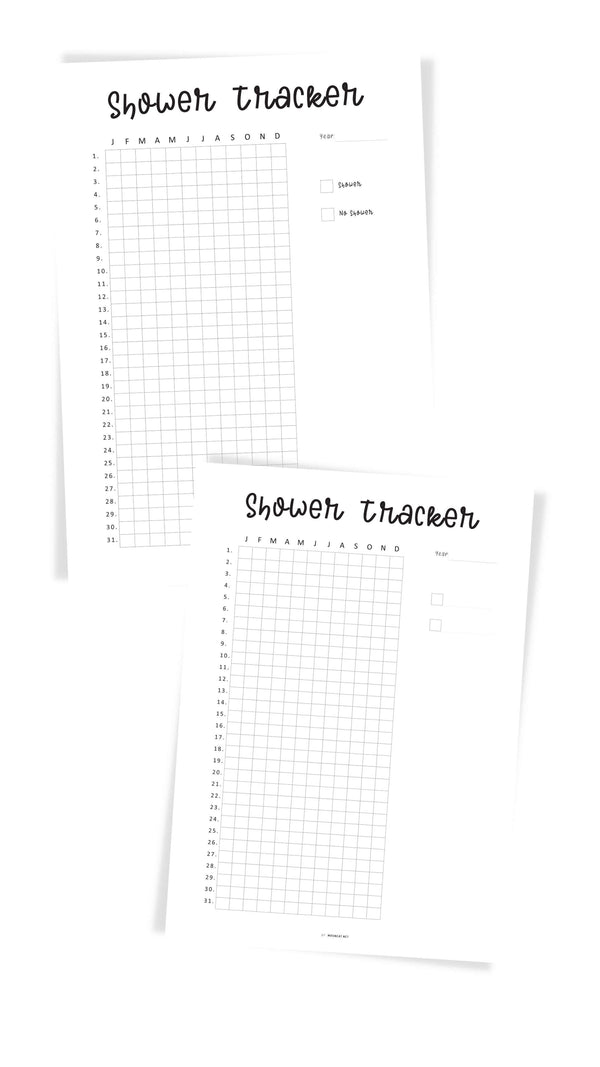 One Year Shower Tracker Template - M352 – mrsneat
