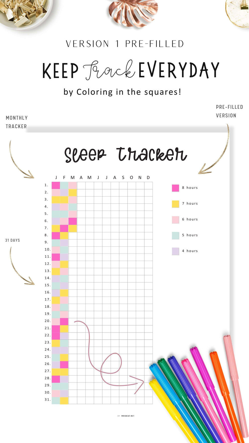One Year Sleep Tracker Printable – mrsneat