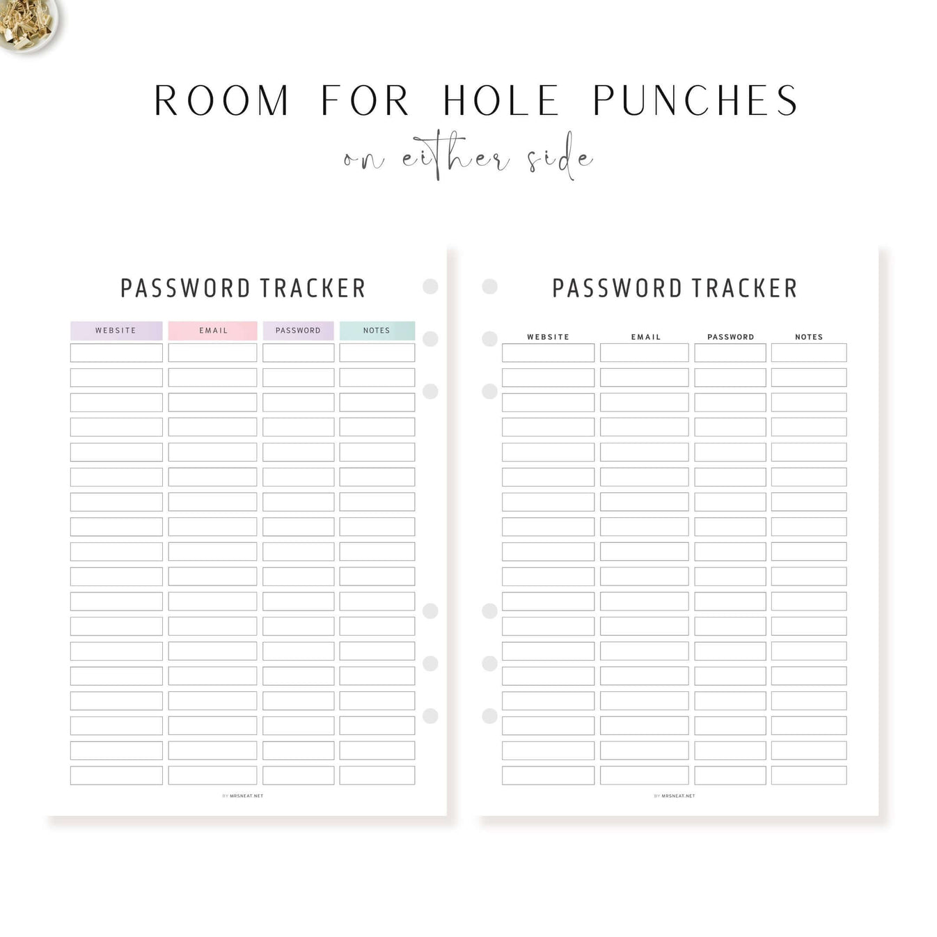 Editable Password Tracker Template - M483 – mrsneat